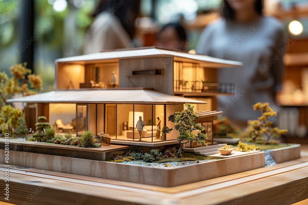 fully detailed layout of a modern house, real estate development Stock ...