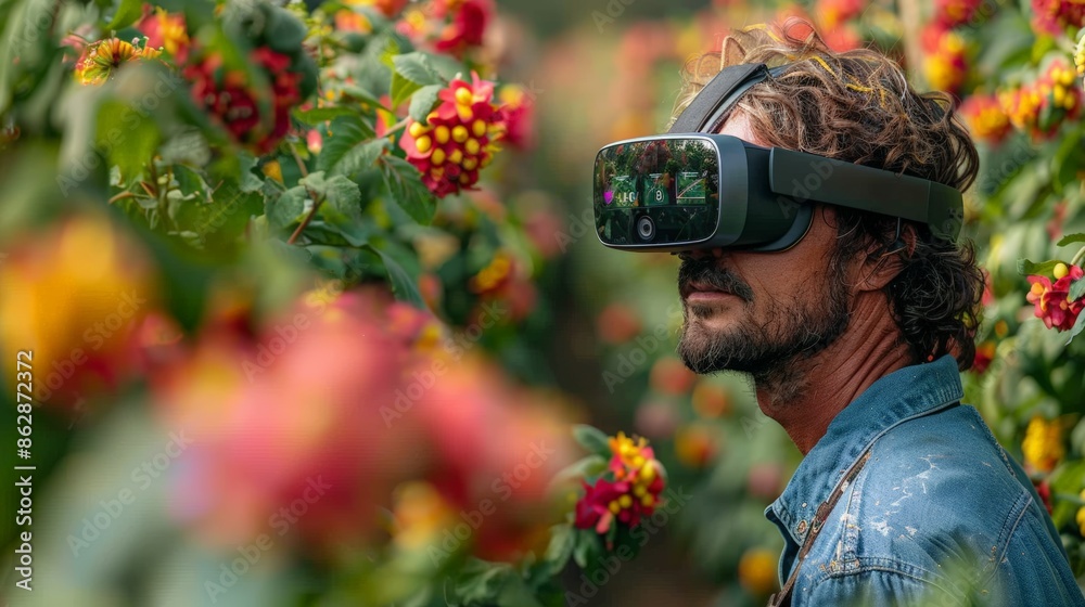 Augmented Reality in Farming: a farmer using augmented reality glasses ...