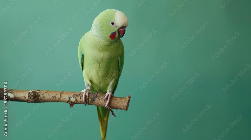 Portrait photography of Indian Ringneck Parakeet bird catch standing on ...