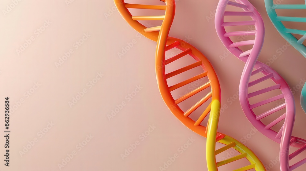 Abstract representation of gene expression, DNA code to protein ...