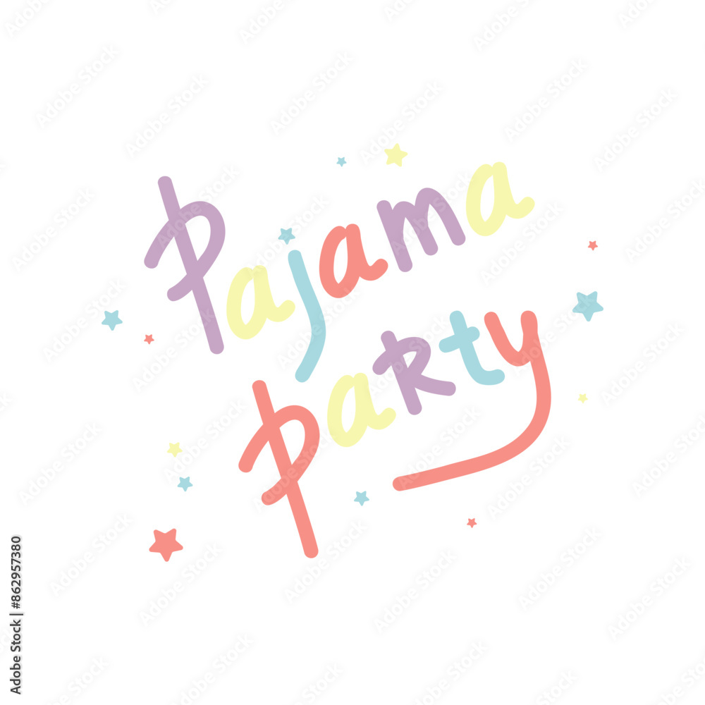 Pajama party. Hand lettering typography template.Typography design ...