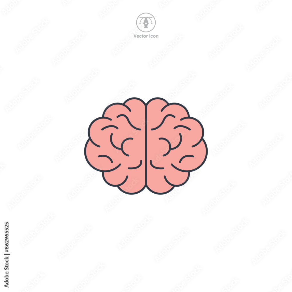 Human Brain Icon symbol vector illustration isolated on white ...