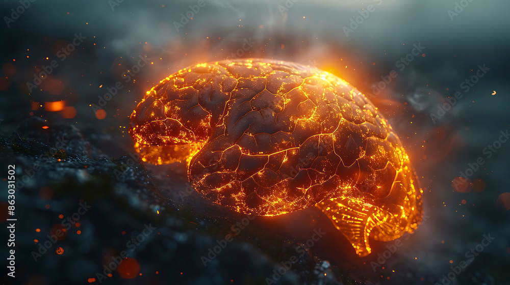 Liver health visualization Individual suffering cirrhosis glowing ...