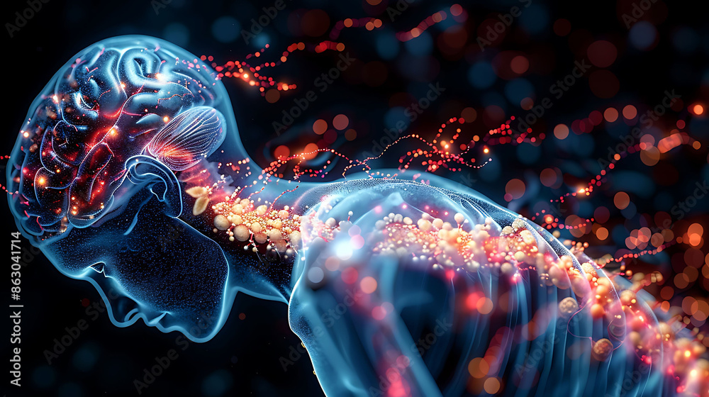 Ilustración de Stock Neurological health visualization Person ...