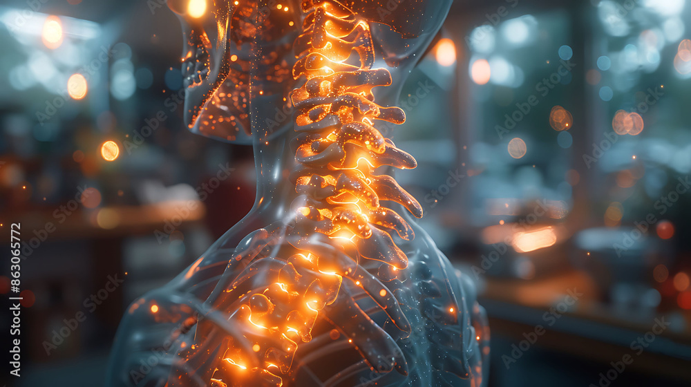 Individual complex regional pain syndrome affecting the spine glowing ...