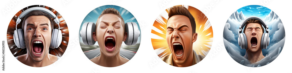 Noise Pollution clipart collection, symbol, logos, icons isolated on ...