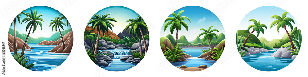 Oasis clipart collection, symbol, logos, icons isolated on transparent ...