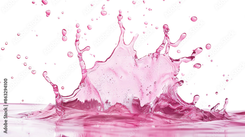 Pink Water Splash on transparent background Stock Photo | Adobe Stock