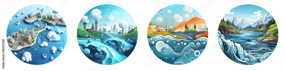 Water Pollution clipart collection, symbol, logos, icons isolated on ...