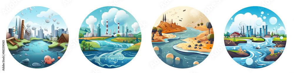Water Pollution clipart collection, symbol, logos, icons isolated on ...