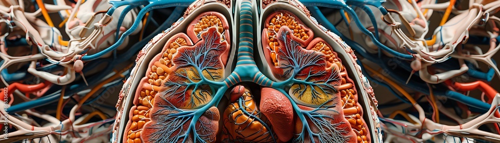 Crosssectional view showing the anatomy of the thorax comprehensive ...