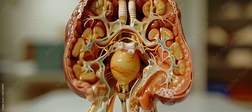 Diagram showing the anatomy of the urinary system comprehensive visual ...
