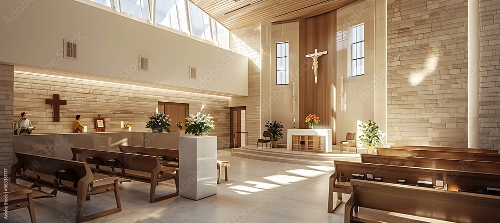 Hospital chapel providing a quiet place for patients and families ...