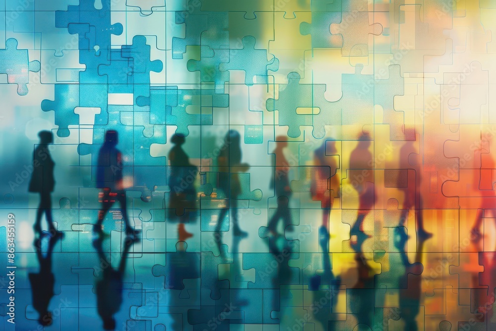 abstract representation of workforce shortage using incomplete puzzle ...