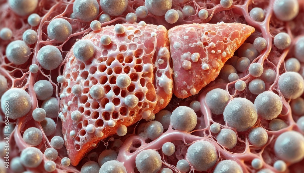 Microscopic View of Fatty Liver Disease: Lipid Accumulation and Liver ...