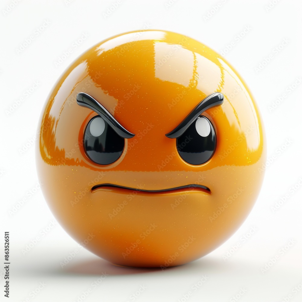 3D AI emoji cartoons express facial expressions and emotions against a ...