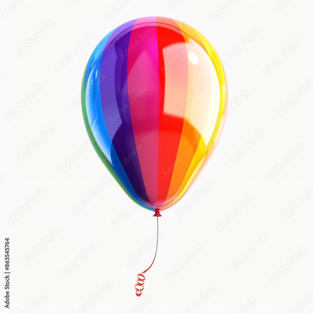 LGBT pride balloon, vibrant rainbow colors, isolated on white ...