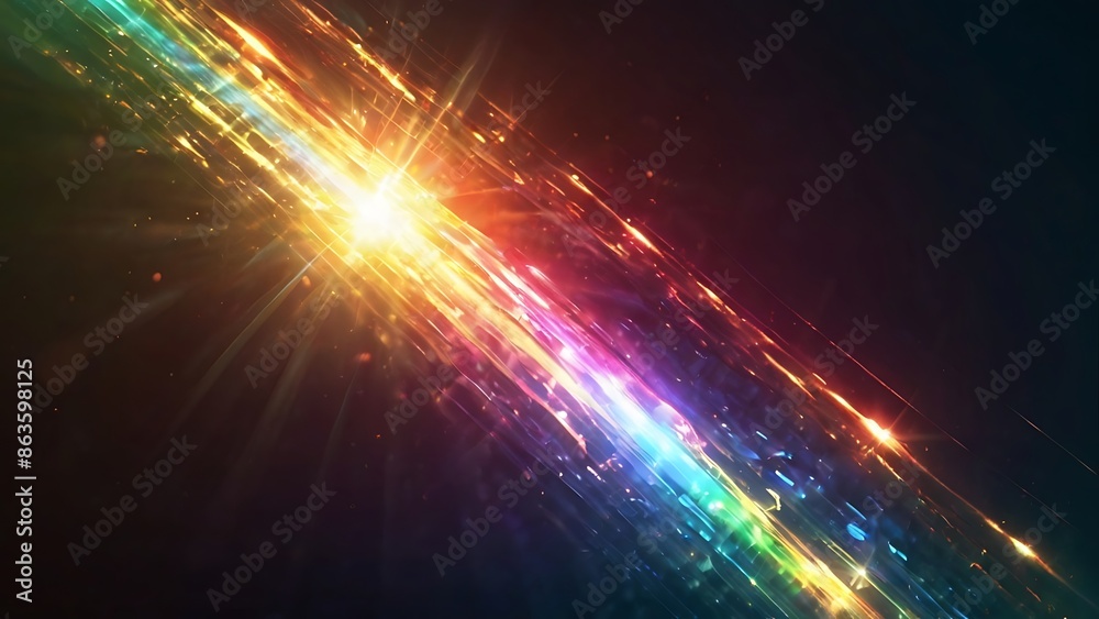 heavy lens flare light leak chromatic aberration overlay effect ...