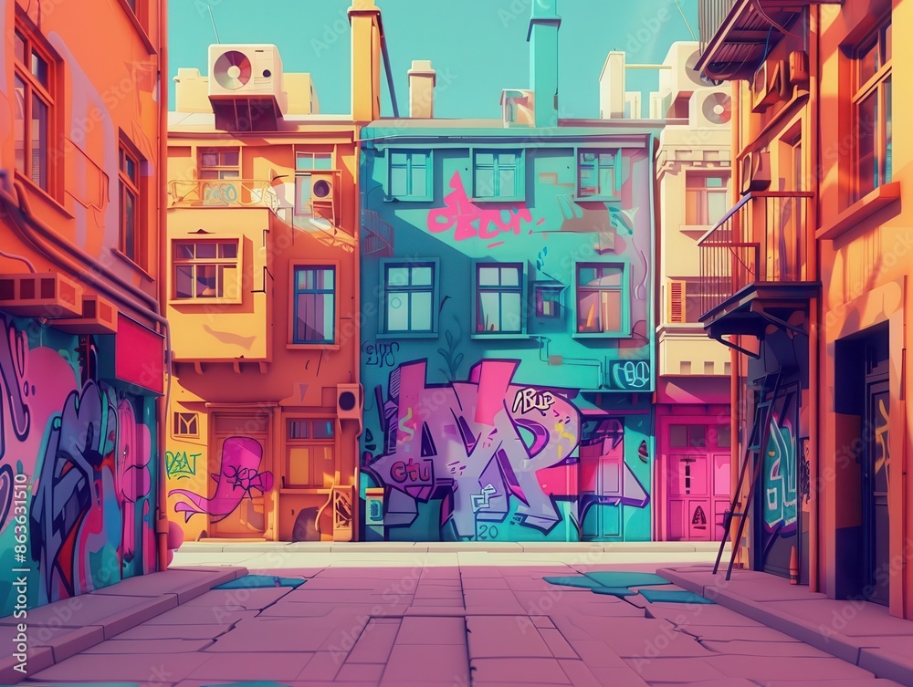 30 Graffiti rebellion signs flat design side view city streets theme 3D ...