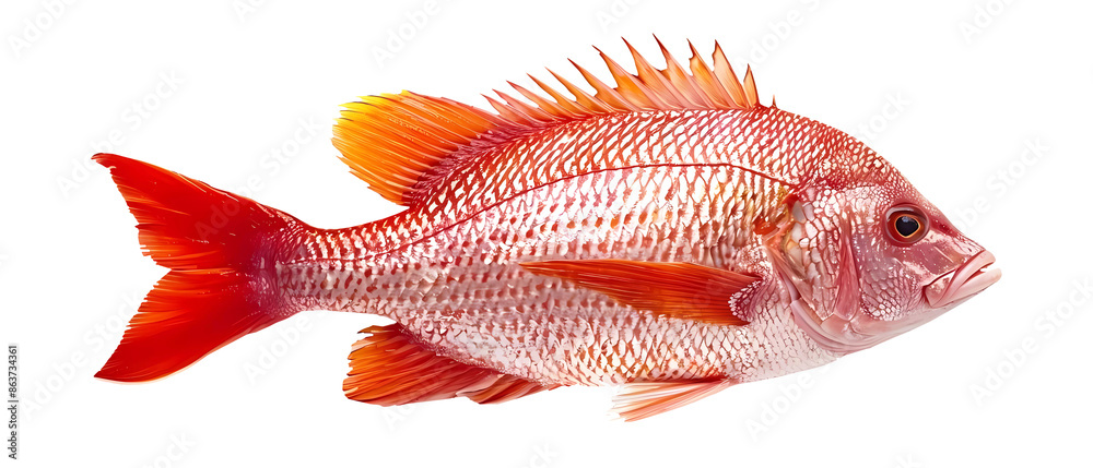 Red snapper fish on transparent background. Generative ai design art ...