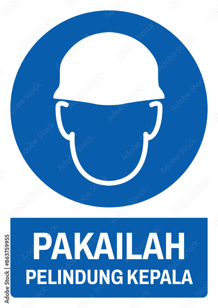 ISO mandatory safety signs v2 in indonesian_pakailah pelindung kepala ...