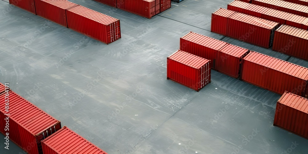 Symbolism of economic trade and global commerce portrayed as cargo ship ...