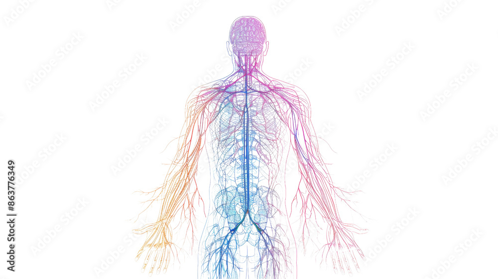 Human nerve nervous system on transparent background Stock Illustration ...