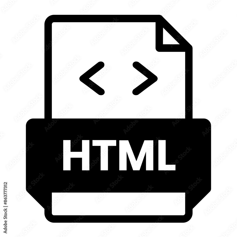 Document file format folder icon html Stock Vector | Adobe Stock
