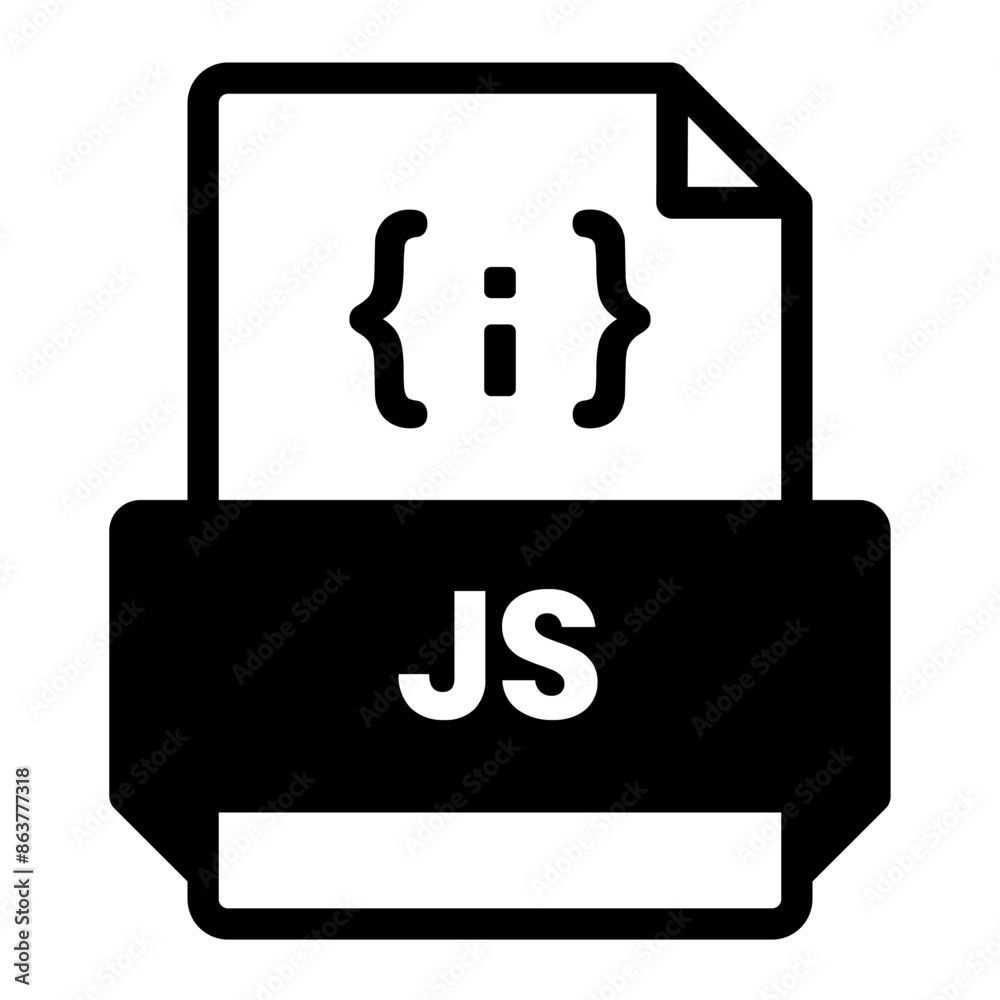 Document file format folder icon js Stock Vector | Adobe Stock