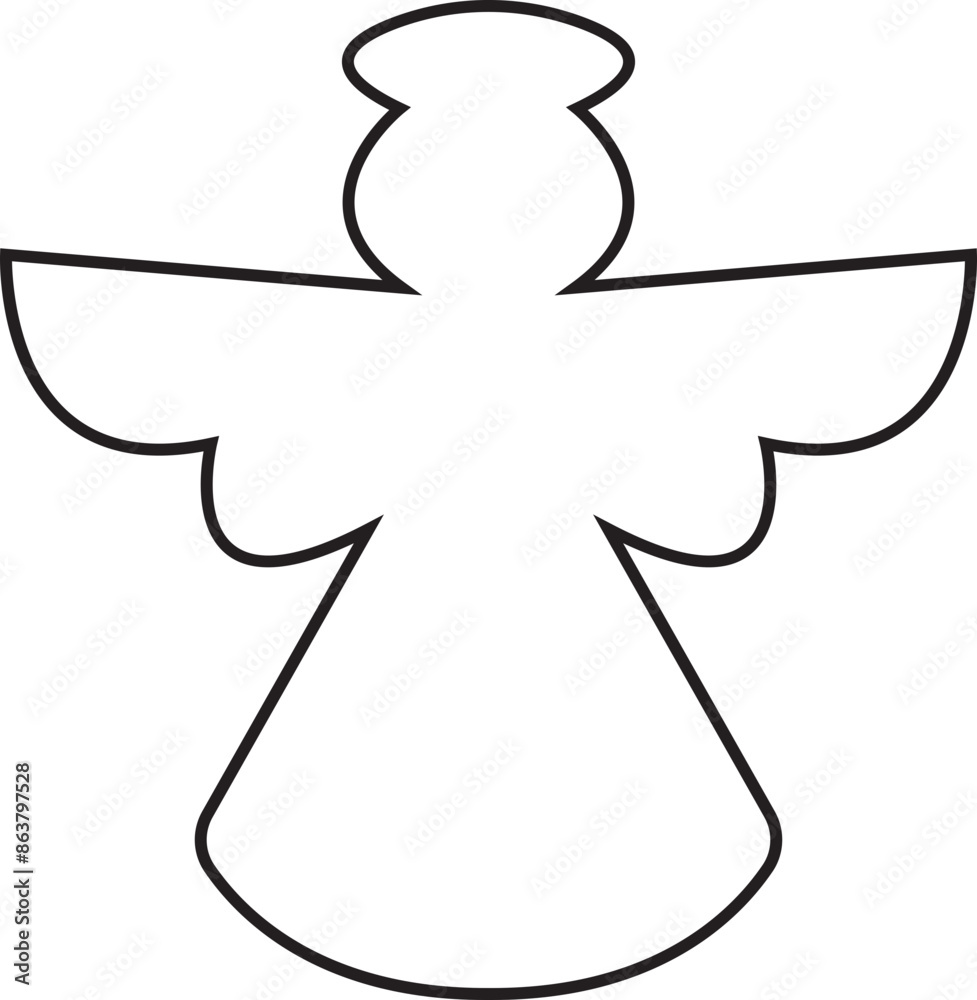 Angel with wings icon in outline style editable stock. Spread ...