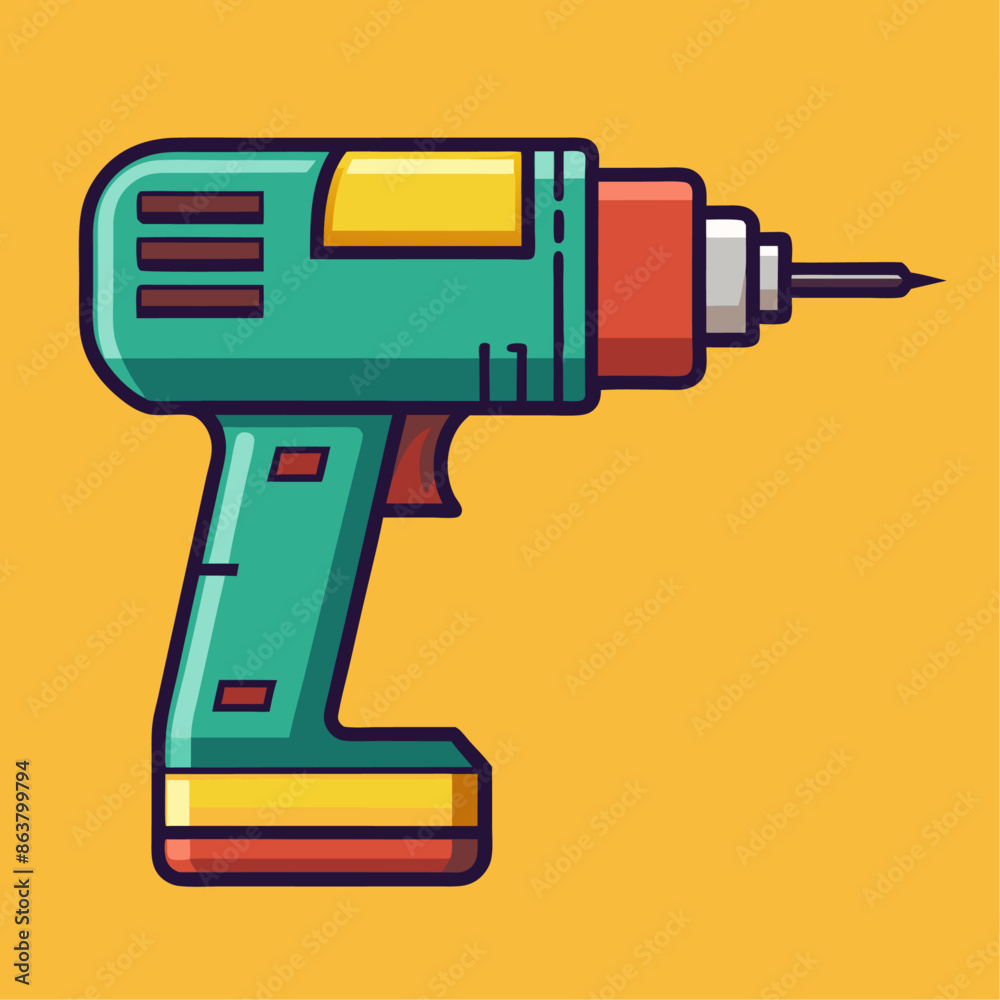 drill clipart cartoon Illustration drawing Stock Vector | Adobe Stock