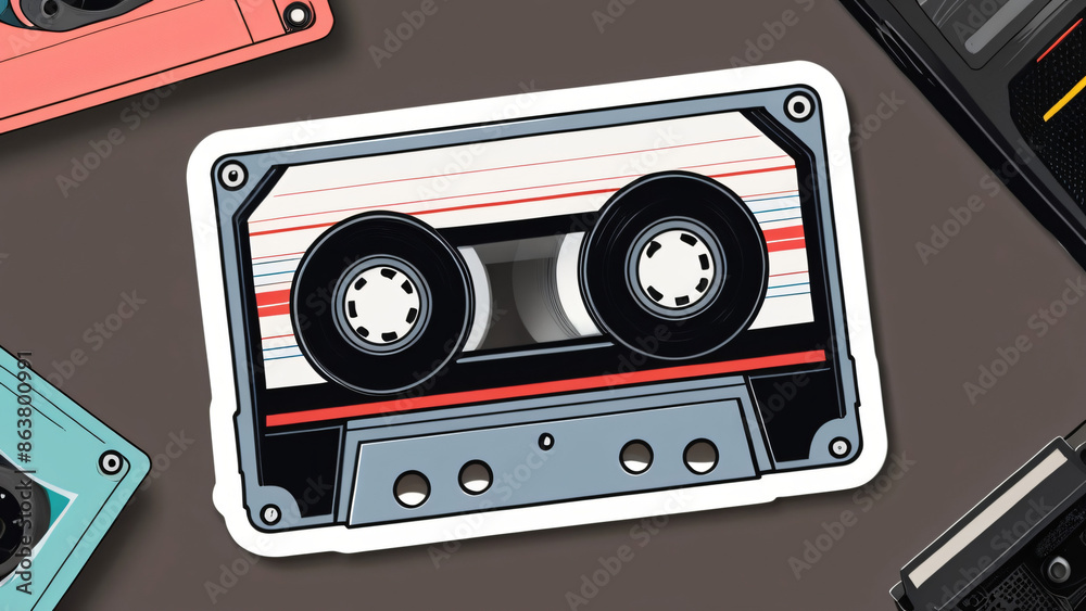 classic cassette tape with a handwritten label, evoking the nostalgia ...