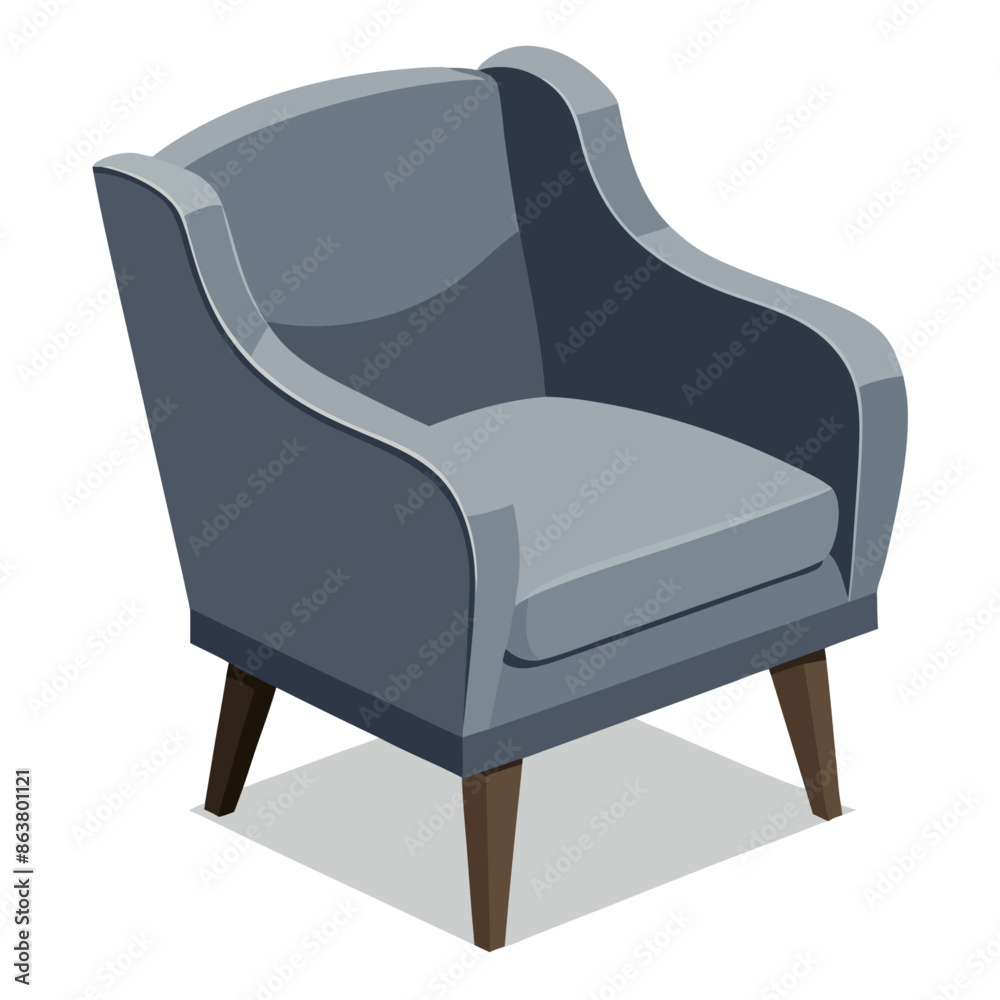 gray chair clipart cartoon Illustration drawing Stock Vector | Adobe Stock
