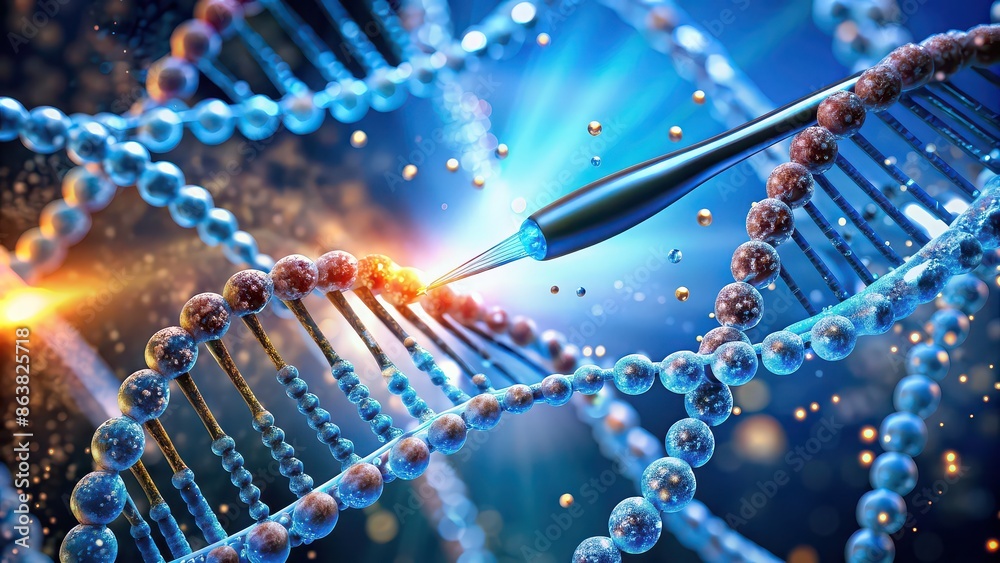 Gene editing experiment in progress with CRISPR-Cas9 technology Stock ...
