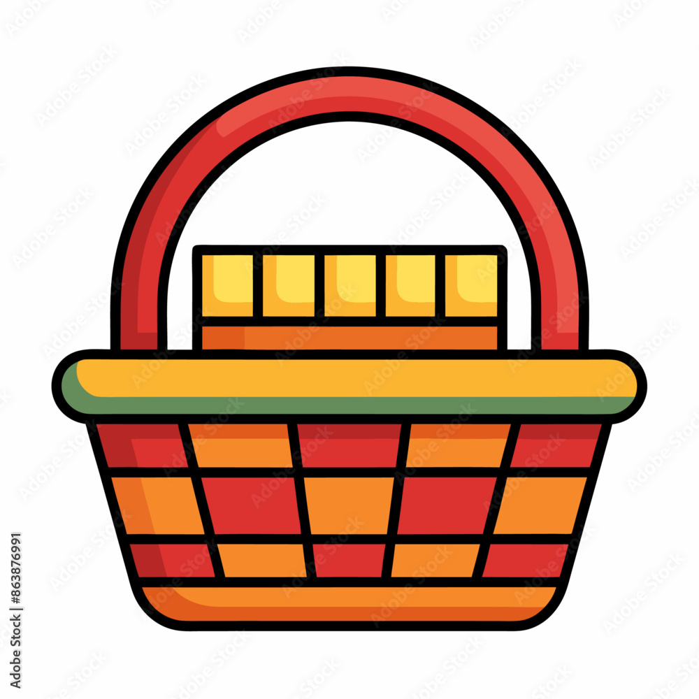 basket clipart cartoon Illustration drawing Stock Vector | Adobe Stock