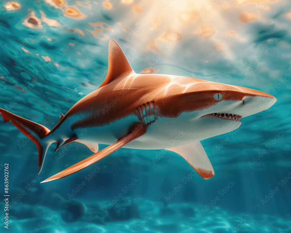 Majestic Shark Swimming in the Open Sea Discover the Awe Inspiring ...