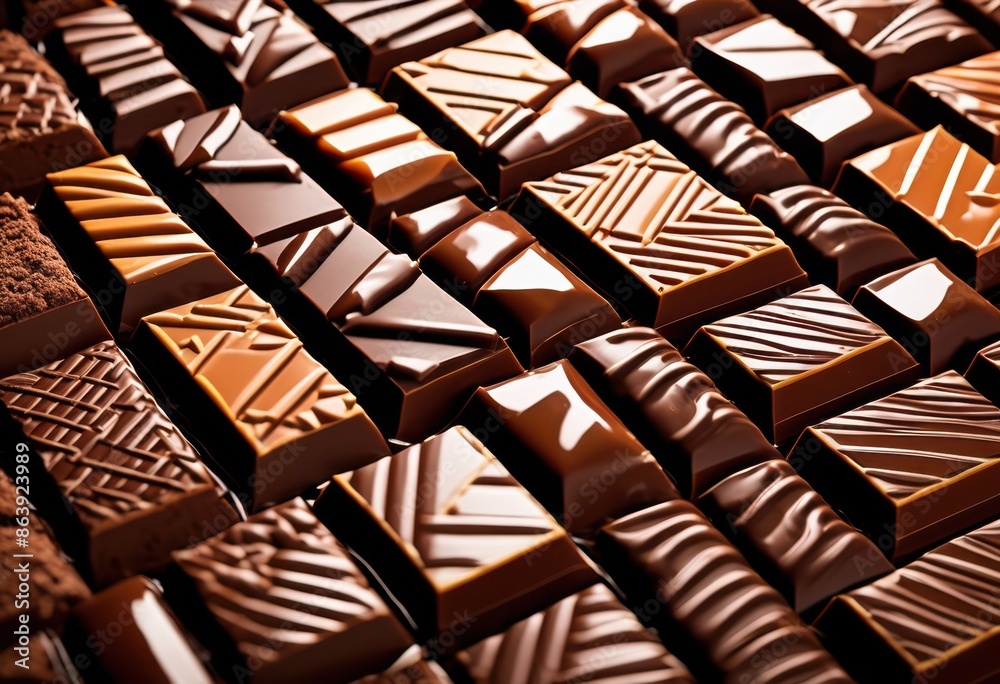 shattered chocolate bars forming geometric sweet dessert artwork ...