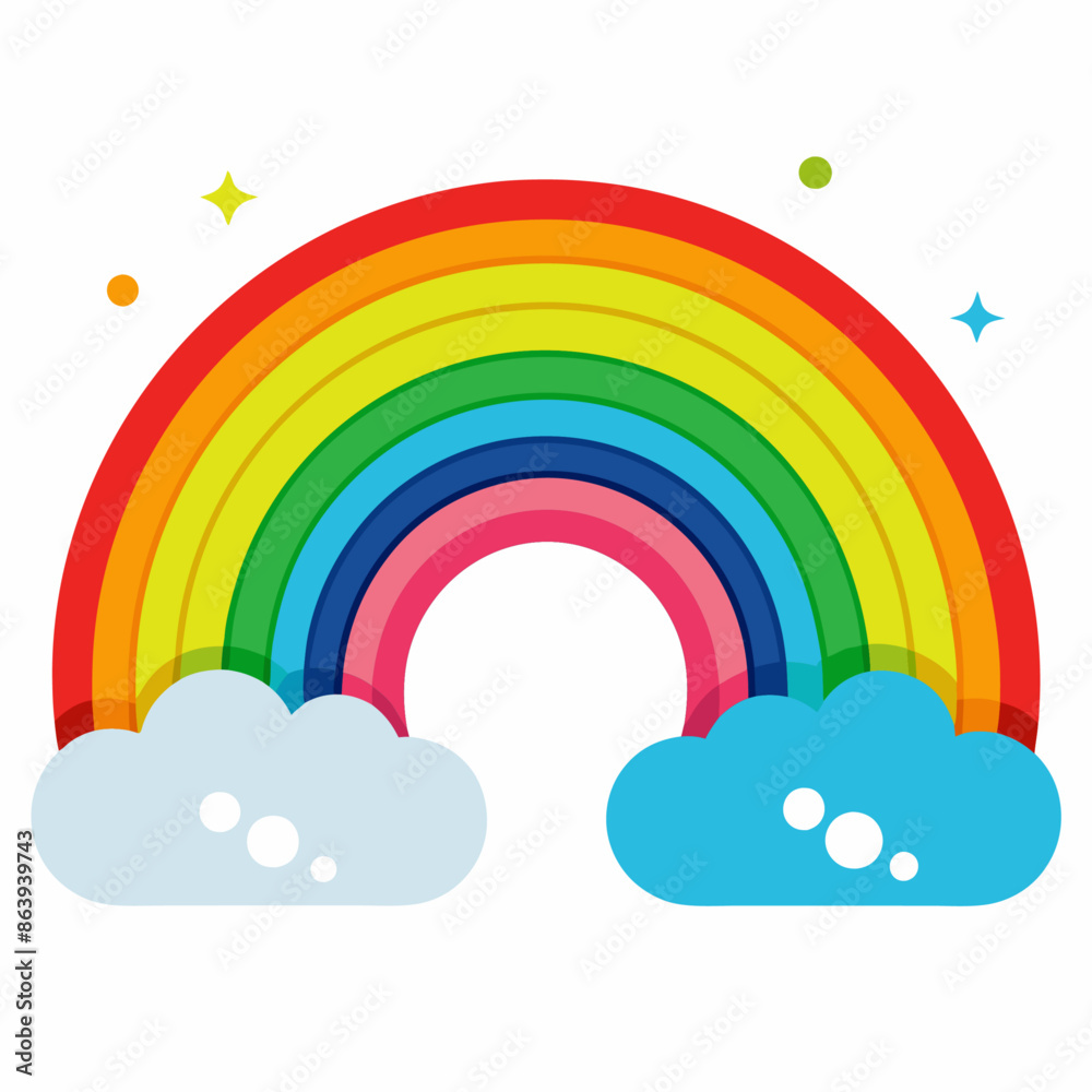 rainbow clipart cartoon Illustration drawing Stock Vector | Adobe Stock