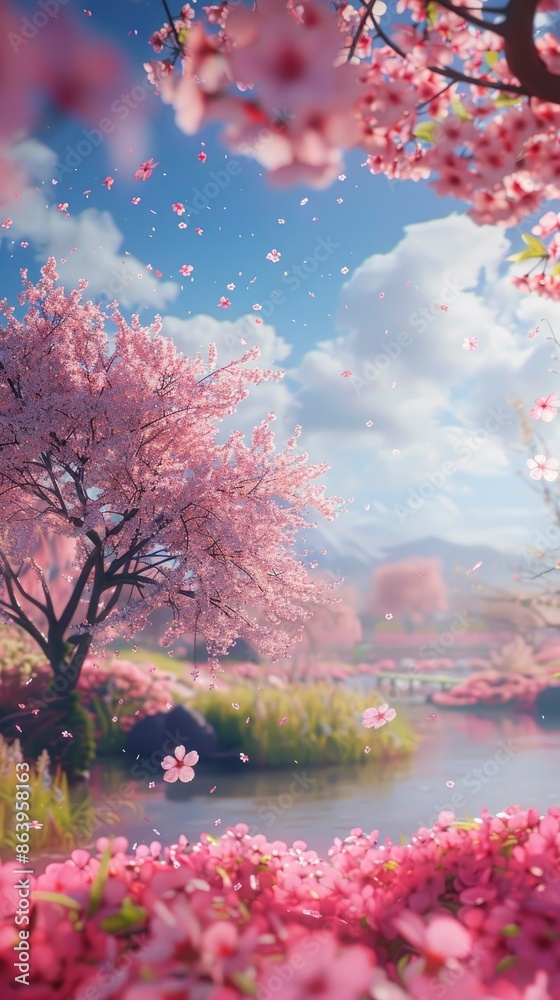 Spring, Laptop wallpaper, 4k wallpaper image - generative ai Stock ...