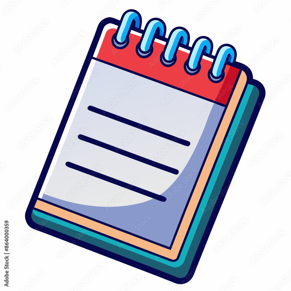 notepad clipart cartoon Illustration drawing Stock Vector | Adobe Stock