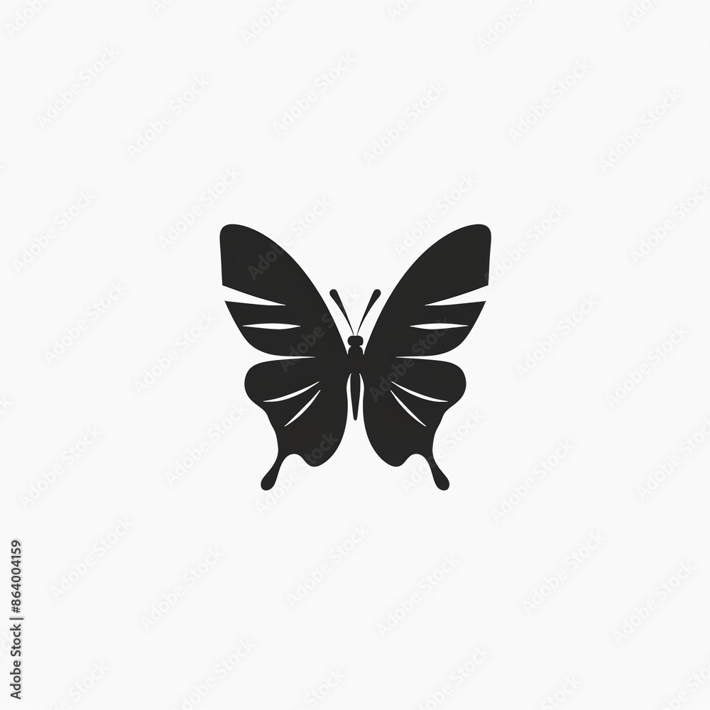 Solid silhouette shape of butterfly Stock Photo | Adobe Stock