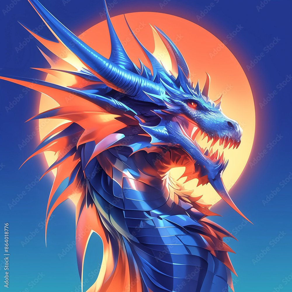 Ilustración de Stock Dragon concept digital illustration. Dinosaur ...