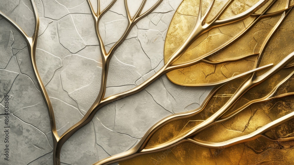 Wallpaper featuring overlapping tree textures metallic reflections and ...
