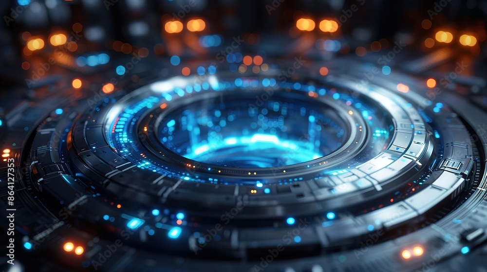 Futuristic and Sleek Background for Interactive Game with Holographic ...