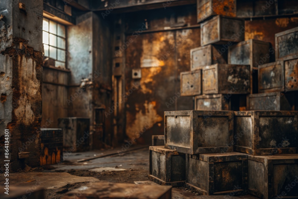 Grunge background with a distressed concrete block texture, evoking a ...