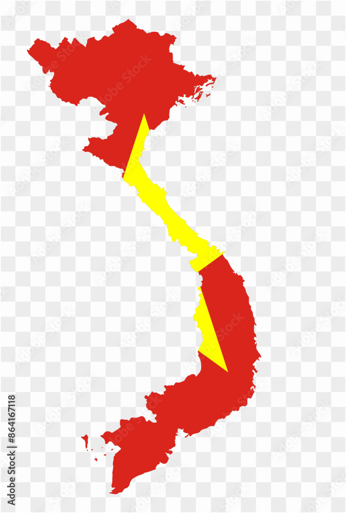 Vietnam map flag isolated on png or transparent background vector ...