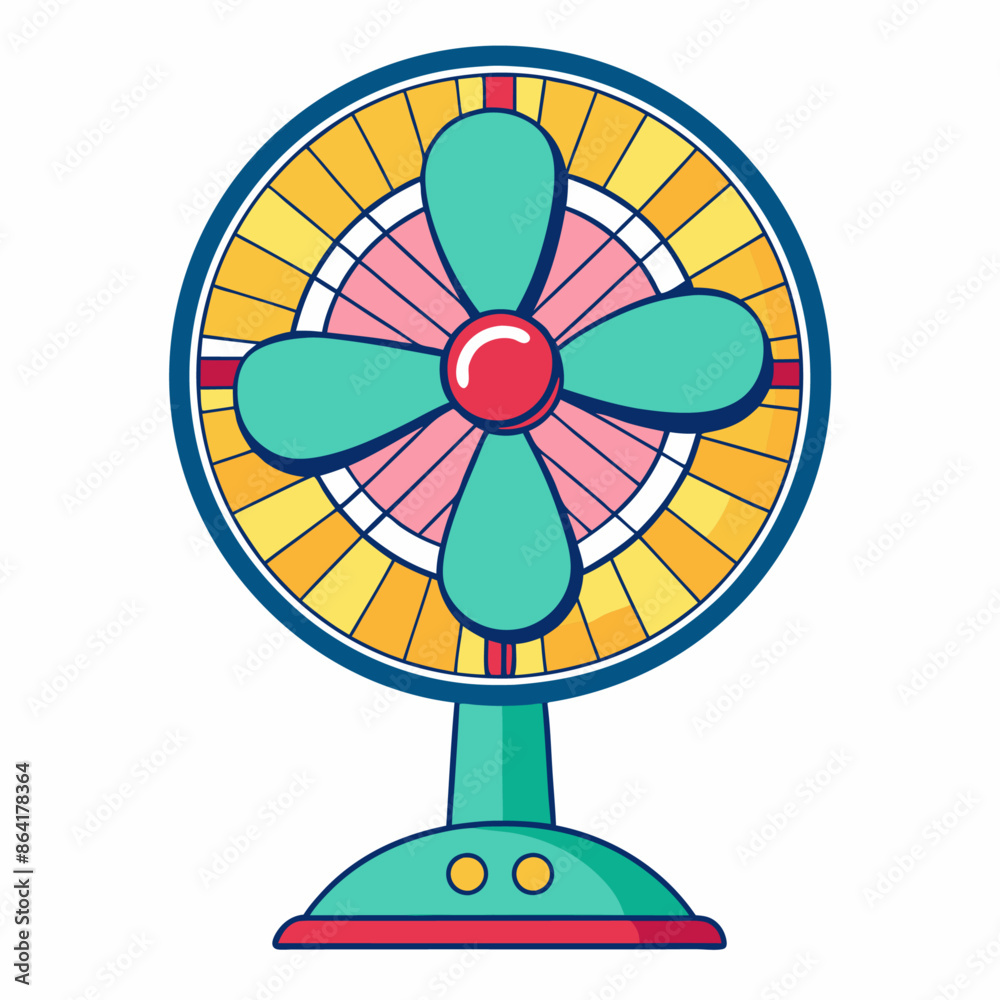 table fan clipart cartoon Illustration drawing Stock Vector | Adobe Stock