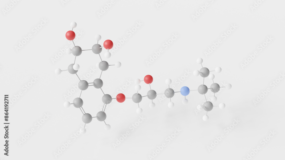 nadolol molecule 3d, molecular structure, ball and stick model ...