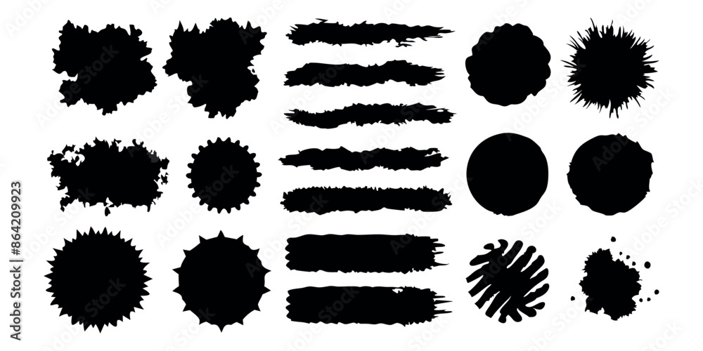 Set of black grunge texture. Ripped paper. Grunge frame collection for ...