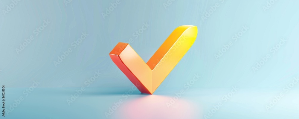 3d check mark in pastel background, modern design. Symbol of approval and success concept Stock ...